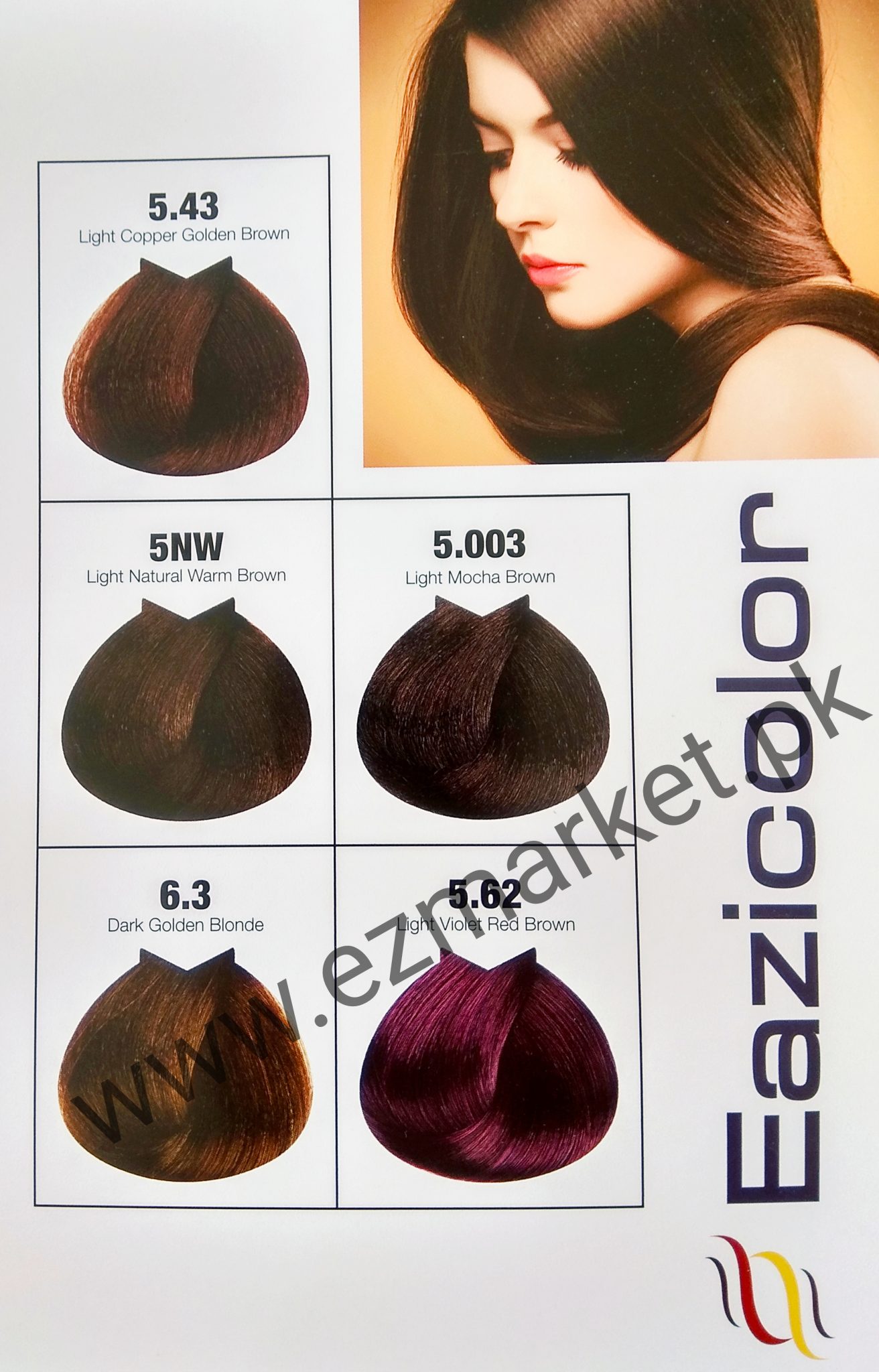 Eazicolor Premium Hair Color Kit For Women Light Mahogany Brown 5.5